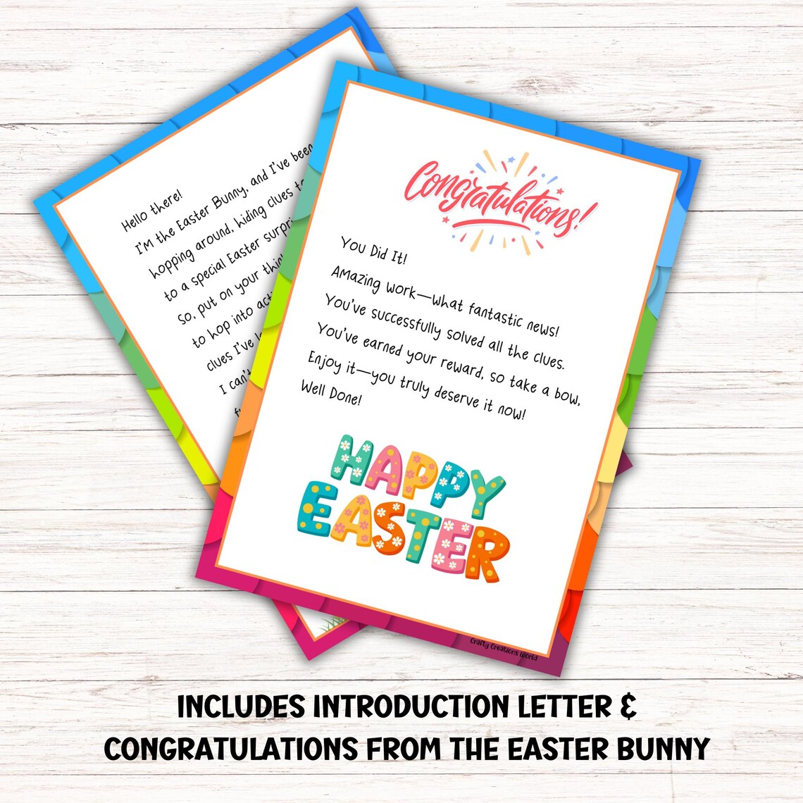Easter Egg Scavenger Hunt, Printable Outdoor Treasure Hunt Clue Cards ...