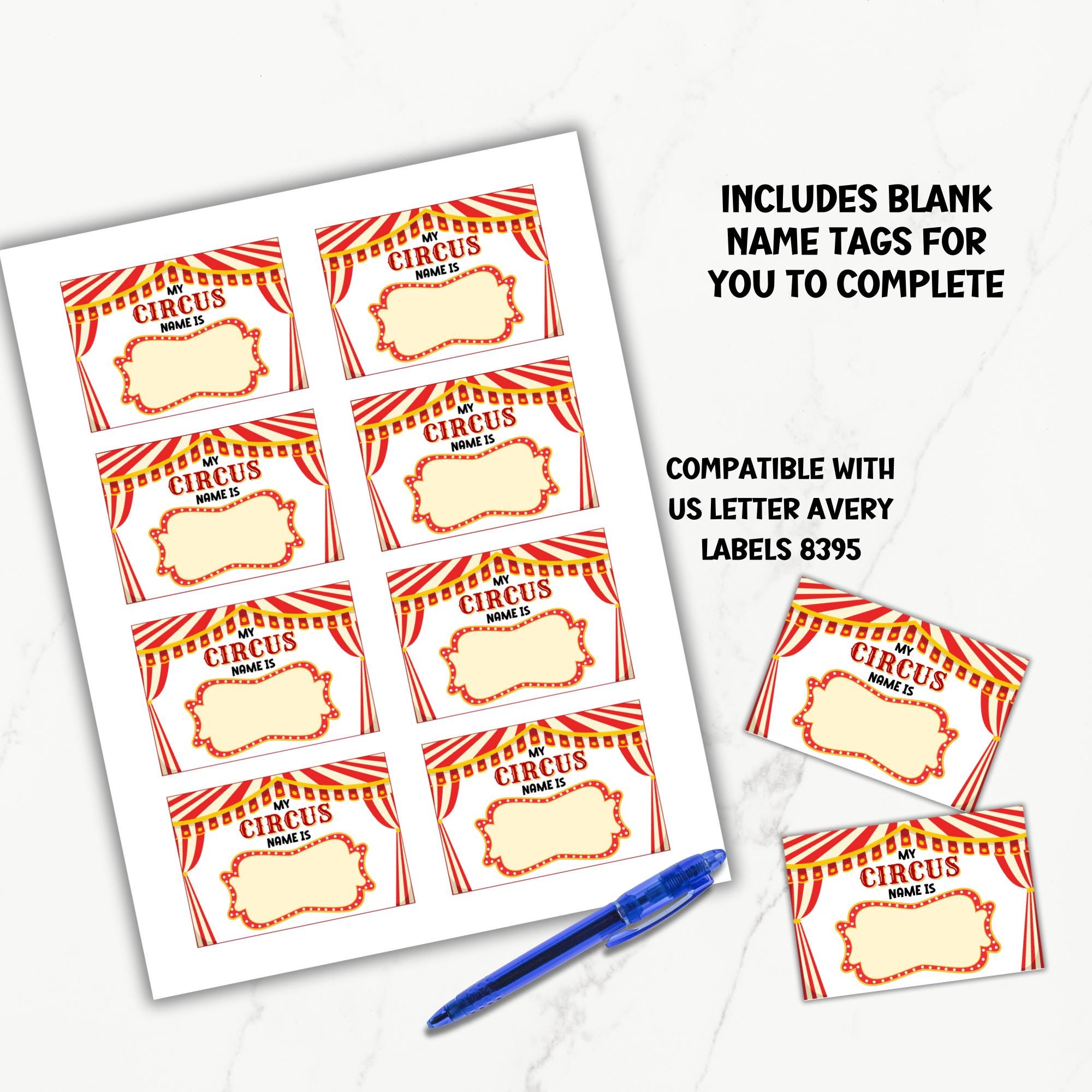 What's Your Circus Name Game for Kids, Birthday Party Carnival Name ...