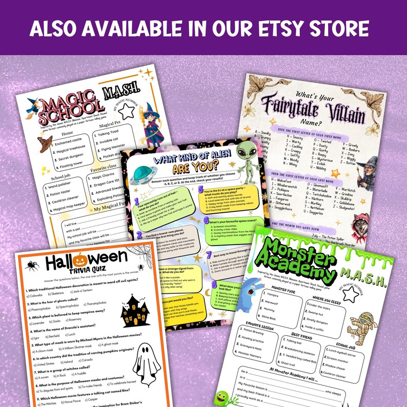 Printable Witches Personality Quiz, Halloween Party Game, Kids Witch ...