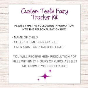 Personalized Tooth Fairy Tracker Chart Kit, Lost Teeth Keepsake ...