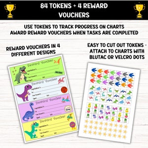 Dinosaur Reward Chart, Potty Training, Child Task Tracker, Homeschool ...