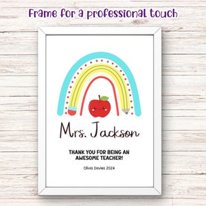 Personalized Thank You Teacher Appreciation Print, Awesome Teacher Gift ...