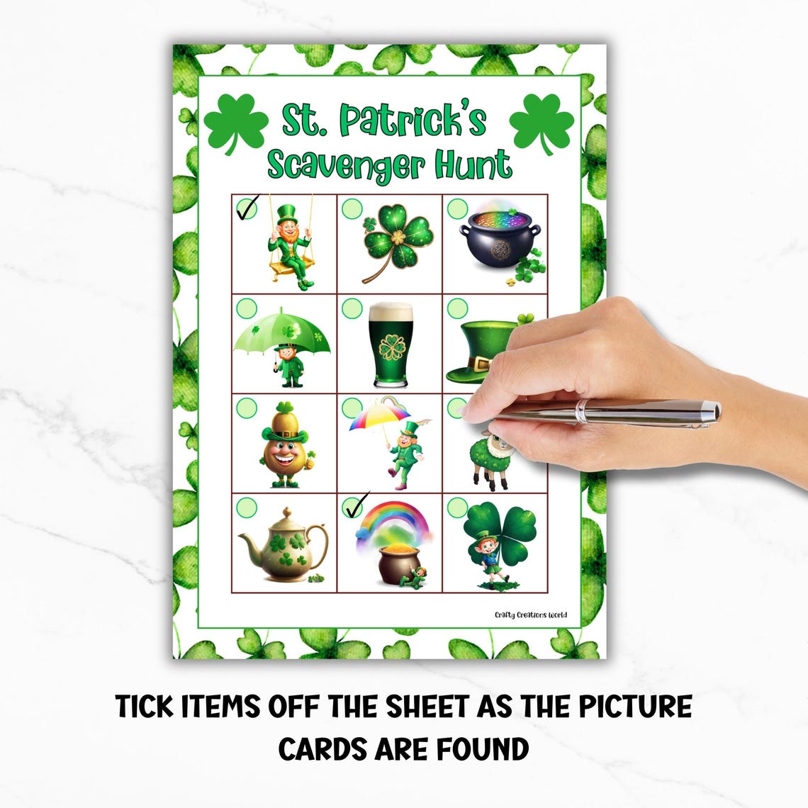 St Patrick's Day Scavenger Hunt for Kids, Saint Patty's Indoor or ...