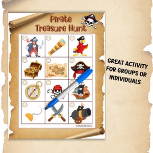 Pirate Scavenger Hunt for Kids, Indoor or Outdoor School Holiday ...