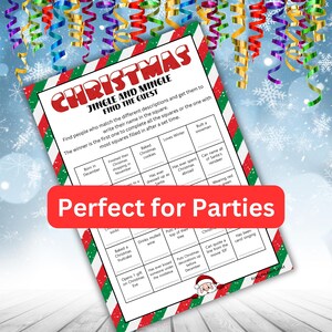 Christmas Party Game, Find the Guest Bingo, Office Ice-breaker Social ...