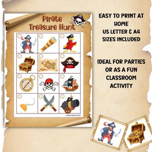 Pirate Scavenger Hunt for Kids, Indoor or Outdoor School Holiday ...
