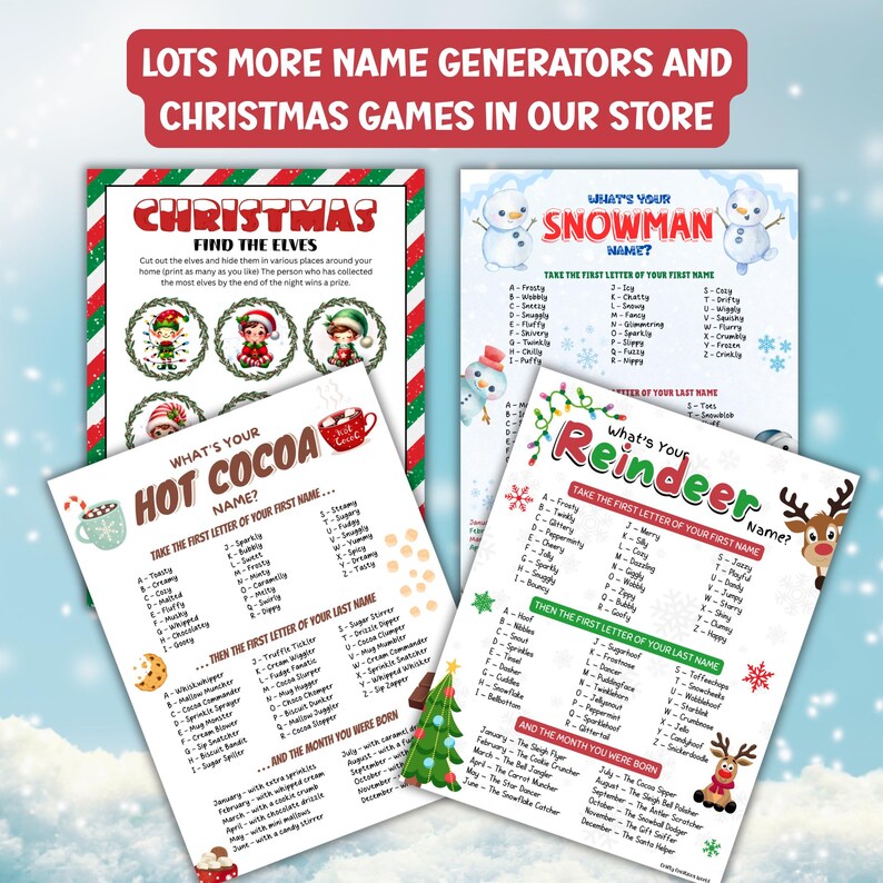 Whats Your Elf Name Christmas Game, Fun Name Generator Activity ...