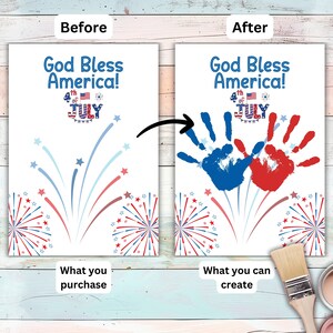 Happy 4th of July Handprint Craft, Easy Printable DIY Art for Toddlers ...