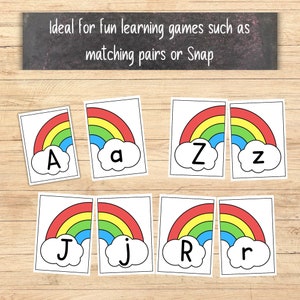 Alphabet Matching Flashcards Activity, Montessori Educational Game, ABC ...