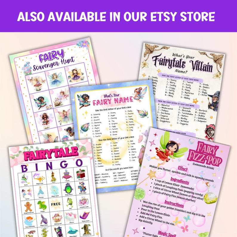 Printable Fairy Personality Quiz for Kids, Magical Party Game, Fairies ...