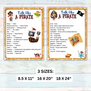 Talk Like A Pirate Posters, Kids Wall Art, Classroom Posters ...