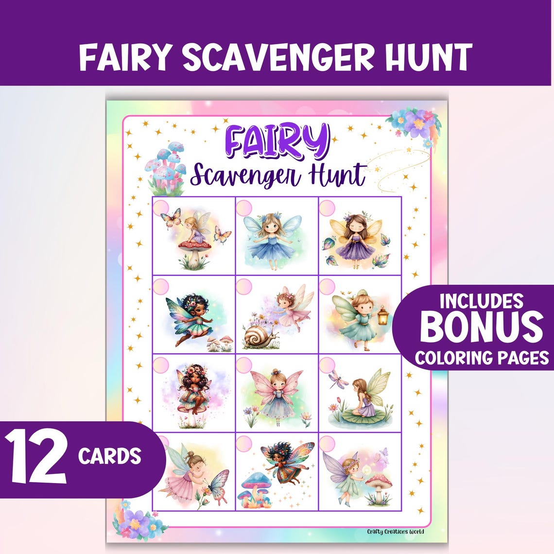 Printable Fairy Scavenger Hunt, Kids Magical Party Game, Fun Birthday ...