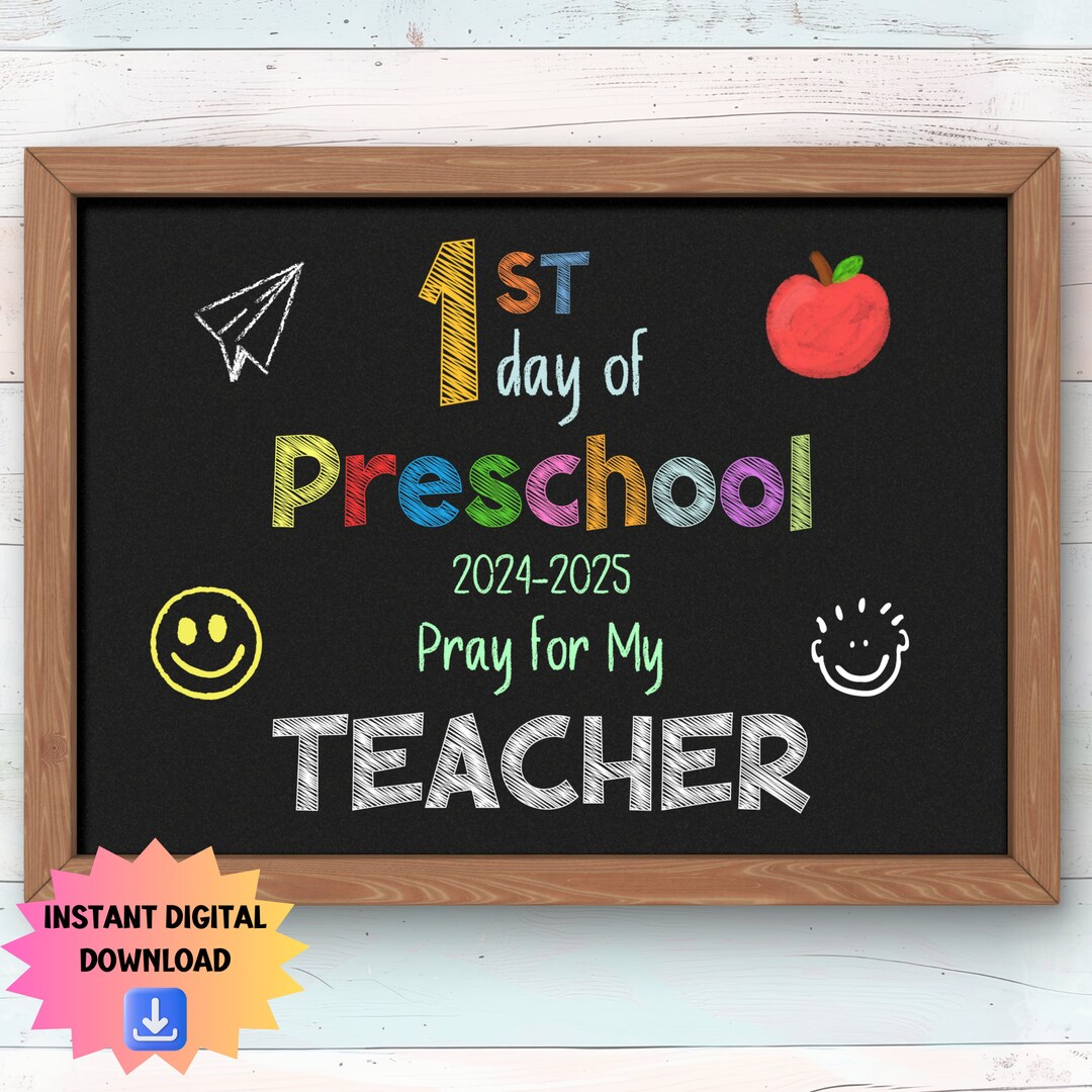 First Day of Preschool, Back to School Photo Prop Sign, School Photo ...