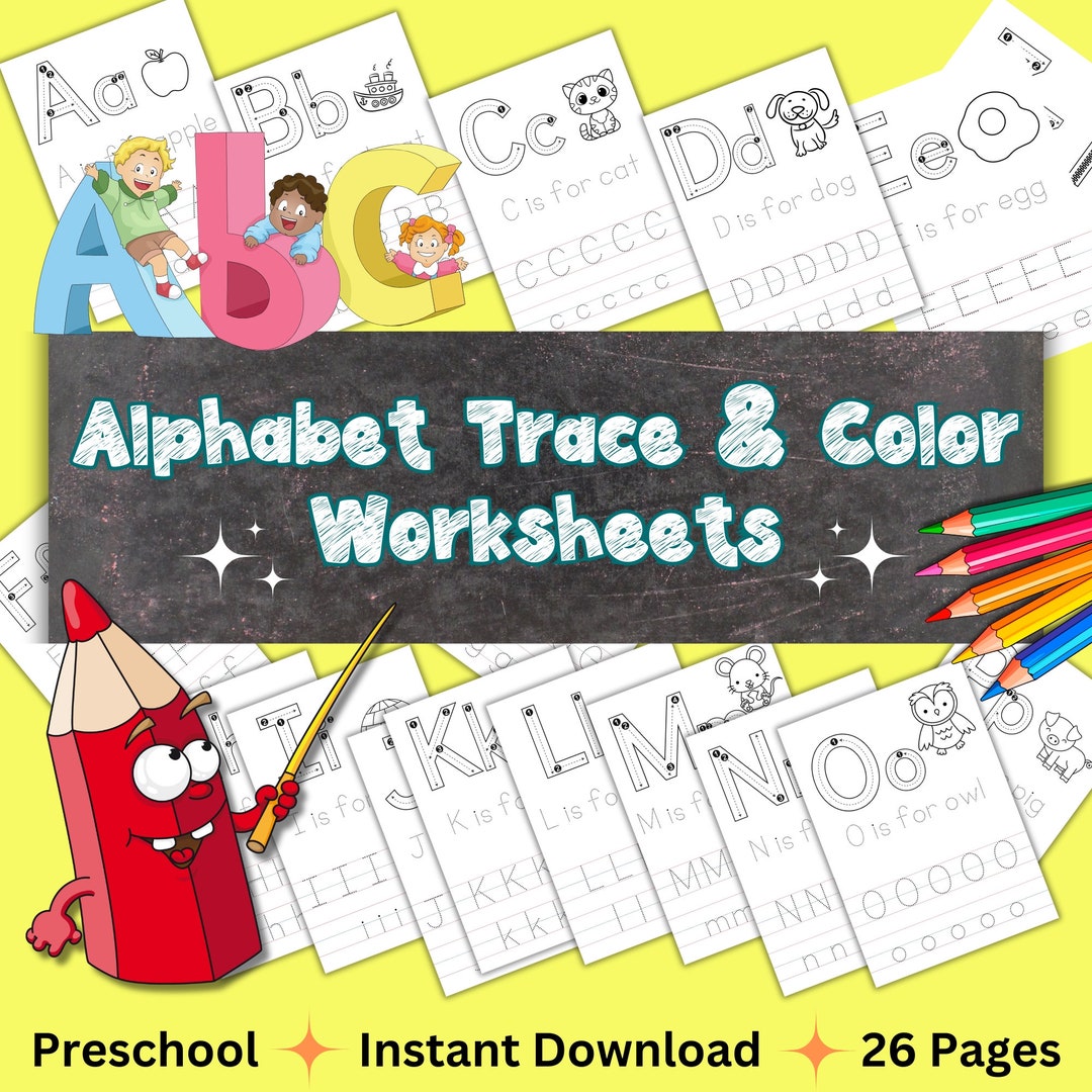 Alphabet Tracing Worksheets, Color and Writing Practice Pages ...