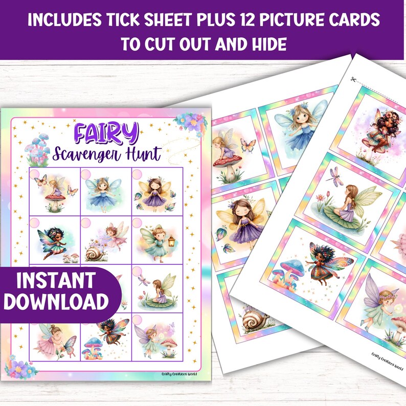 Printable Fairy Scavenger Hunt, Kids Magical Party Game, Fun Birthday ...