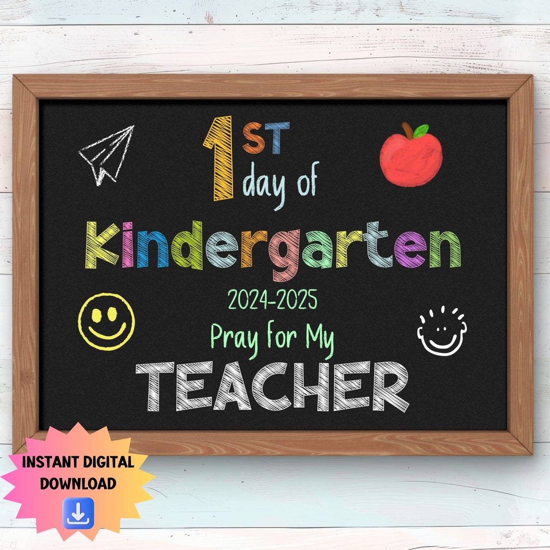 First Day of Kindergarten, Back to School Photo Prop Sign, School Photo ...