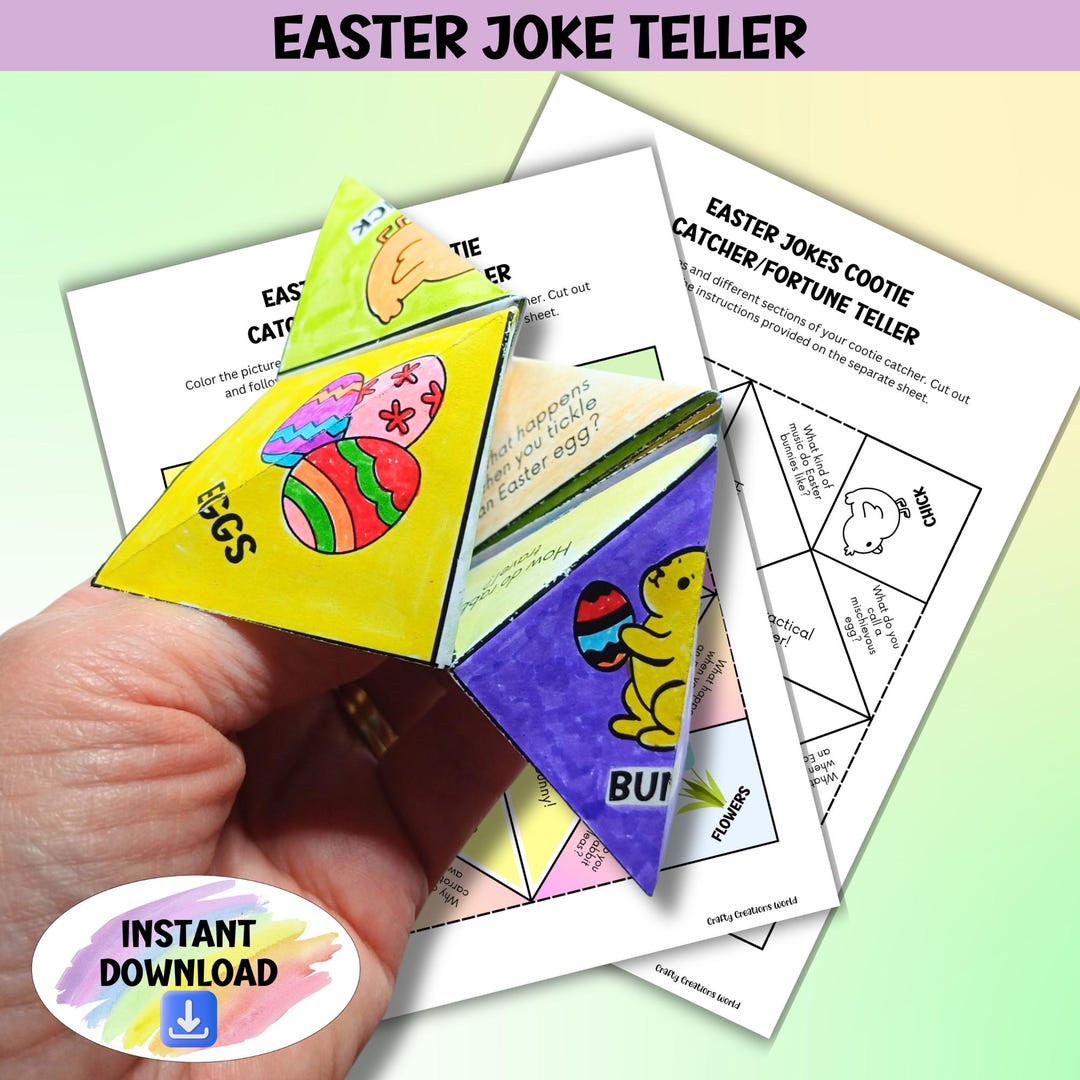 Easter Joke Teller, Printable Cootie Catcher, Fortune Teller ...