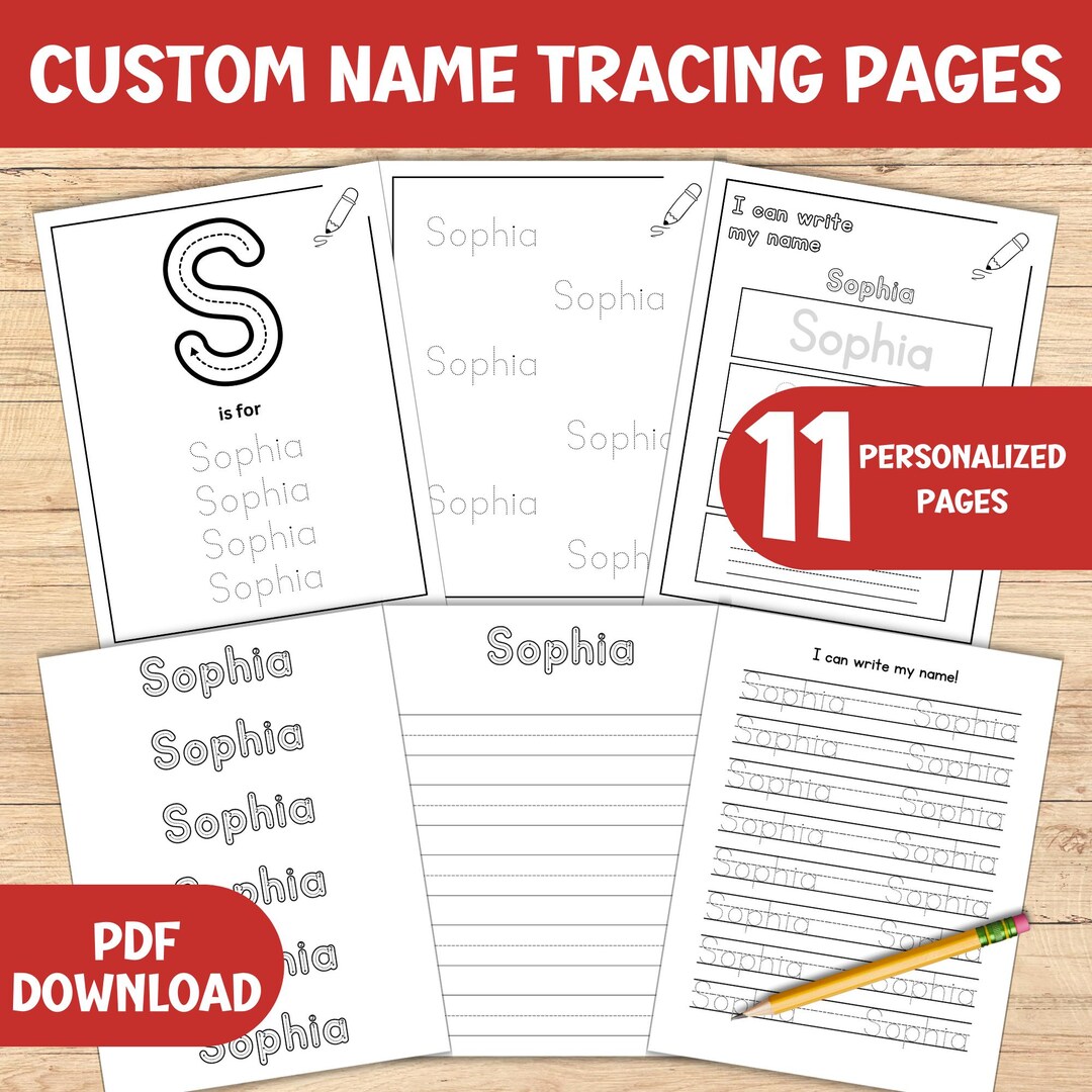 Custom Name Tracing Sheet, Handwriting Practice, Personalized Name ...