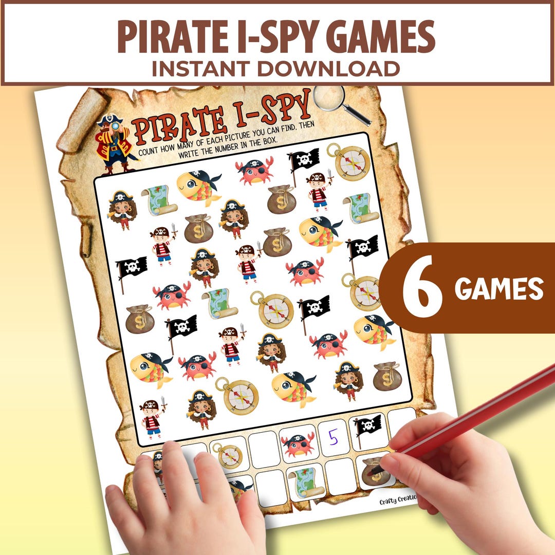 Pirate I Spy Game for Kids, Printable Pirate Activity, Party Game or ...