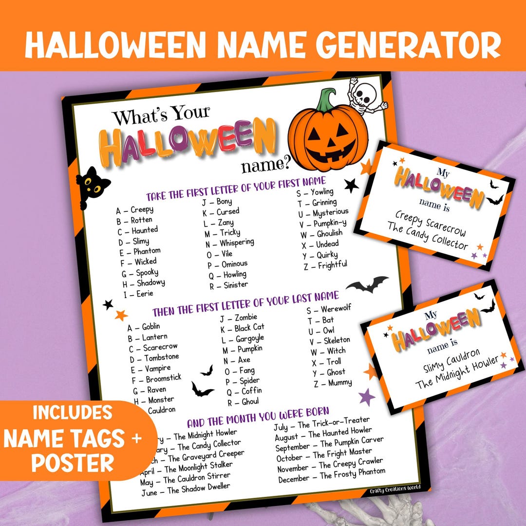 Whats Your Halloween Name, Fun Spooky Name Generator Activity ...