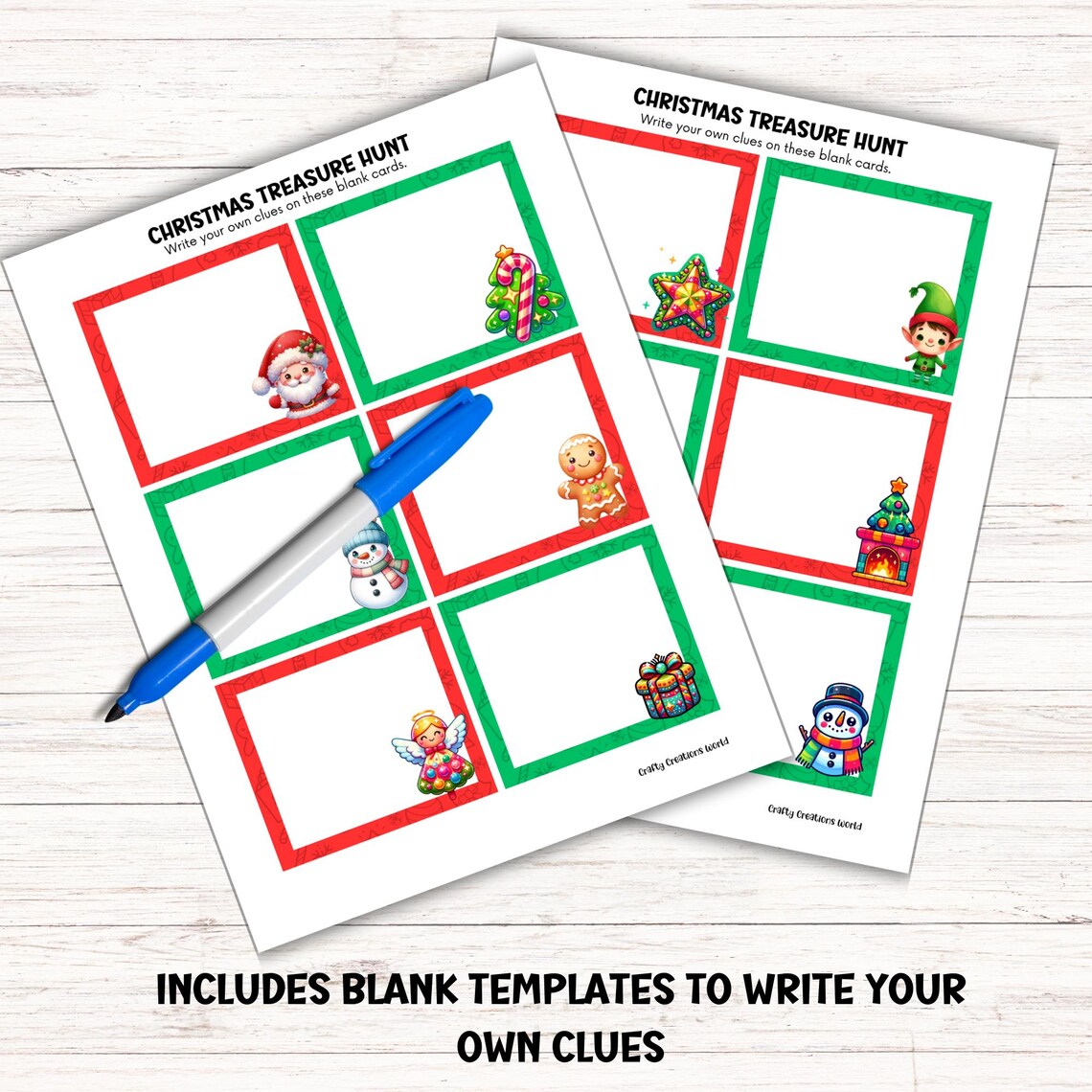Christmas Treasure Hunt Printable Party Game for Kids Indoor Childrens ...