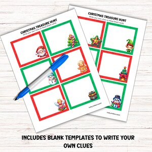 Christmas Treasure Hunt Printable Party Game for Kids Indoor Childrens ...
