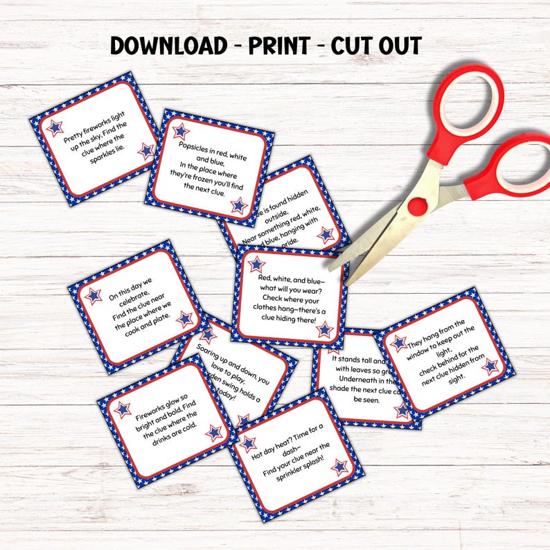 4th of July Scavenger Hunt, Independence Day Family Game, Treasure Hunt ...