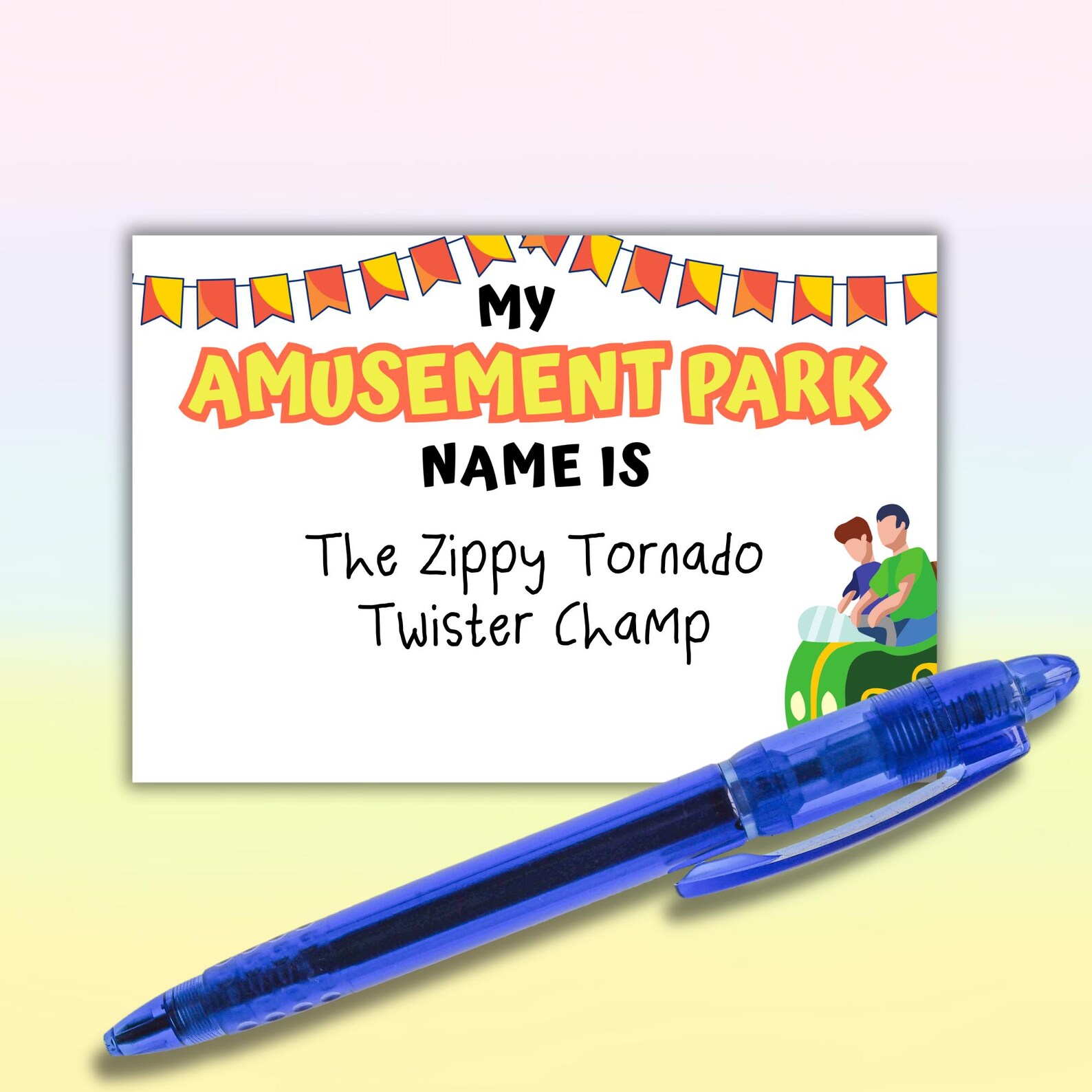 Kids Amusement Park Name Generator, Fun Printable Carnival Party Game ...
