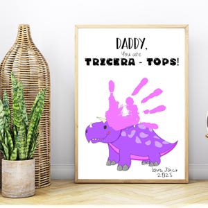 Fathers Day Gift, Dinosaur Handprint Art Kit, DIY Printable for Kids ...