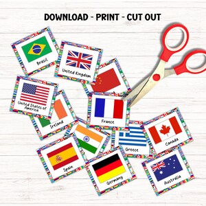 Flags of the World Scavenger Hunt for Kids, Indoor or Outdoor Holiday ...