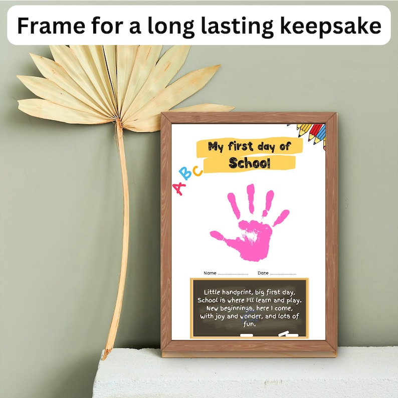 First Day of School Handprint Craft, Preschool Poem Keepsake, Hand ...