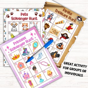 Kids Printable Scavenger Hunts Indoor Outdoor Treasure Seeking Games ...