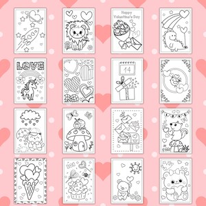 Valentine's Day Coloring Pages Bundle, Instant Download, Valentine Kids ...