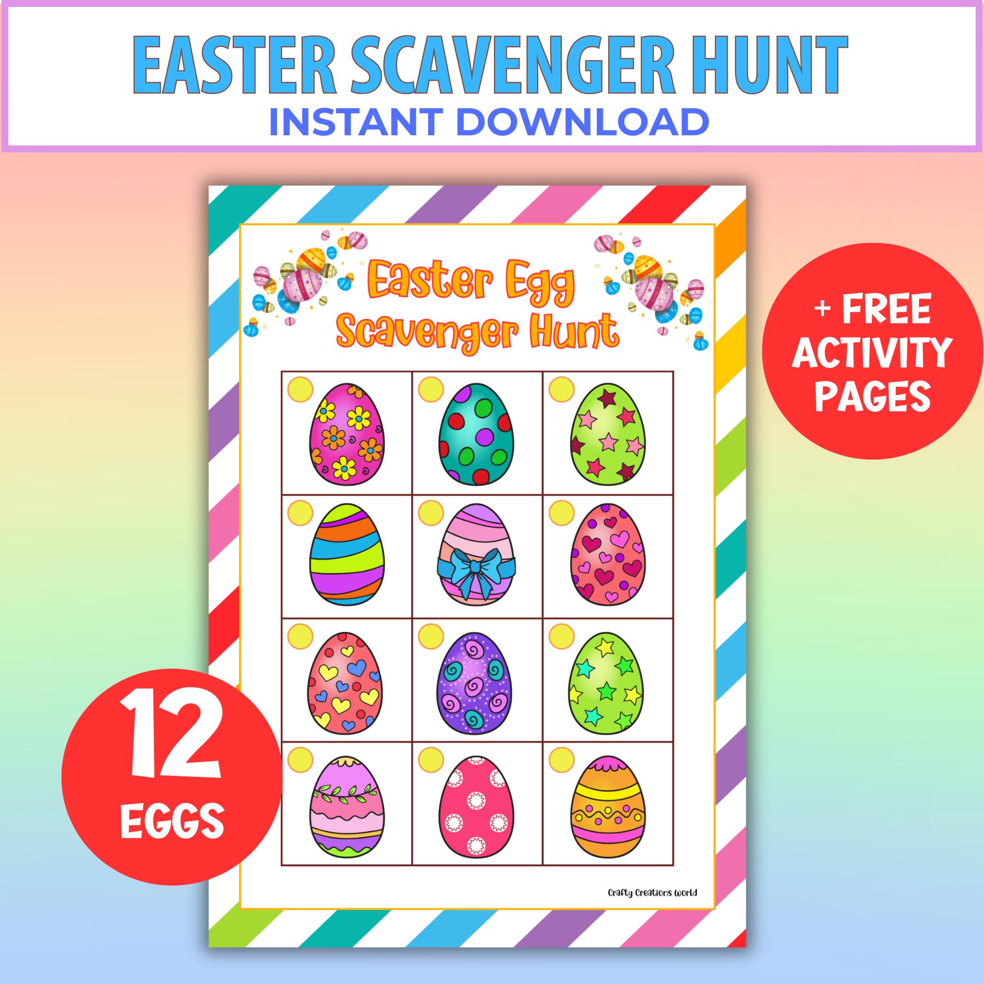Easter Egg Scavenger Hunt, Printable Hide & Seek Game, Kids Picture ...