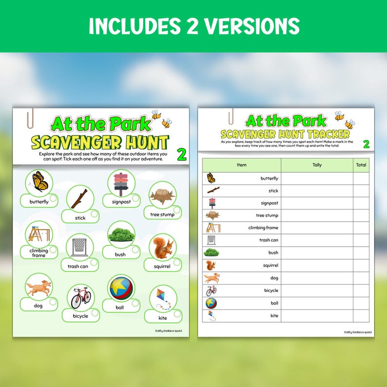 Park Scavenger Hunt Printable for Kids, Summer Vacation Activity ...