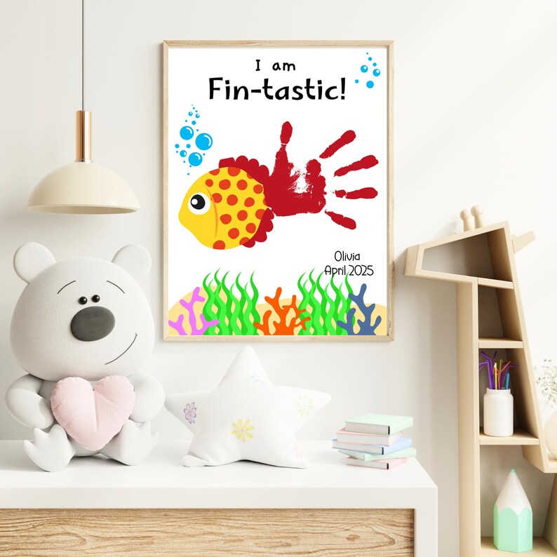 Ocean Theme Handprint Art Bundle, Summer Printable for Kids, Positive ...