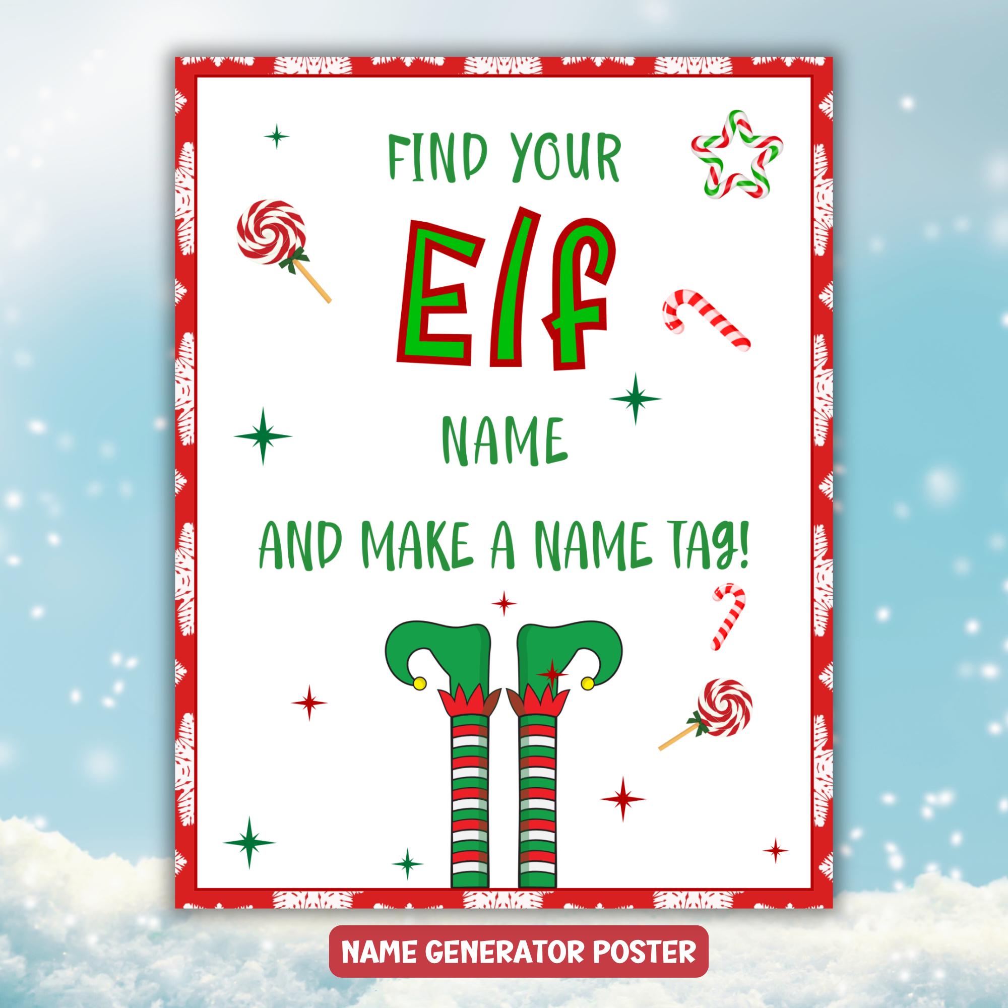 Whats Your Elf Name Christmas Game, Fun Name Generator Activity ...