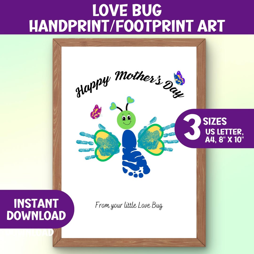 Mother's Day Printable Handprint Art Gift, New Baby or Toddler ...