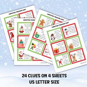 Christmas Treasure Hunt, Printable Party Game for Kid, Indoor Children ...