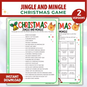 Christmas Party Game, Jingle and Mingle, Find Someone Who, Ice-breaker ...