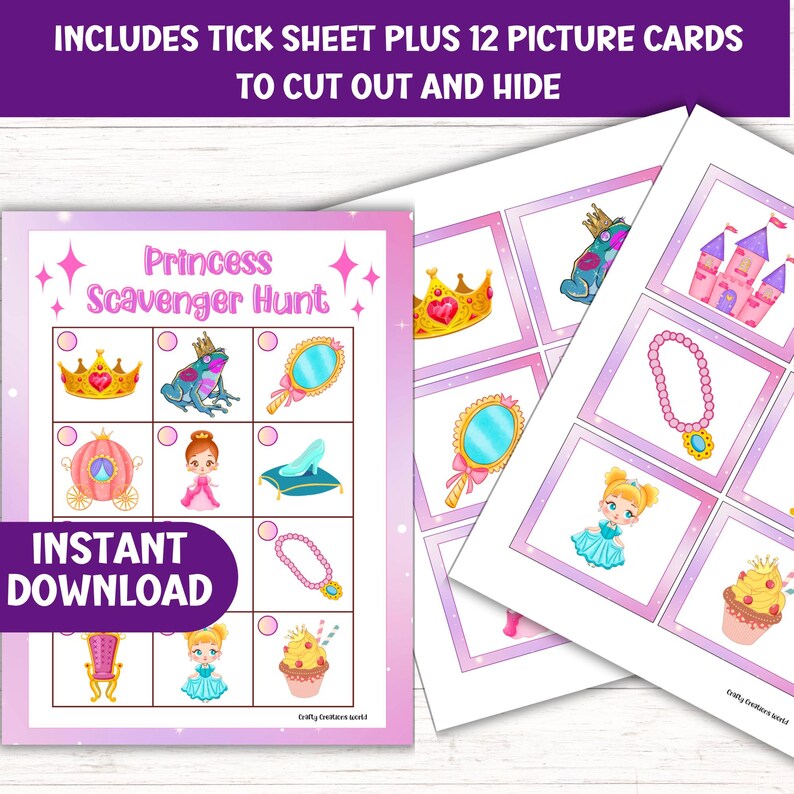 Princess Scavenger Hunt for Kids, Indoor or Outdoor Holiday Activity ...