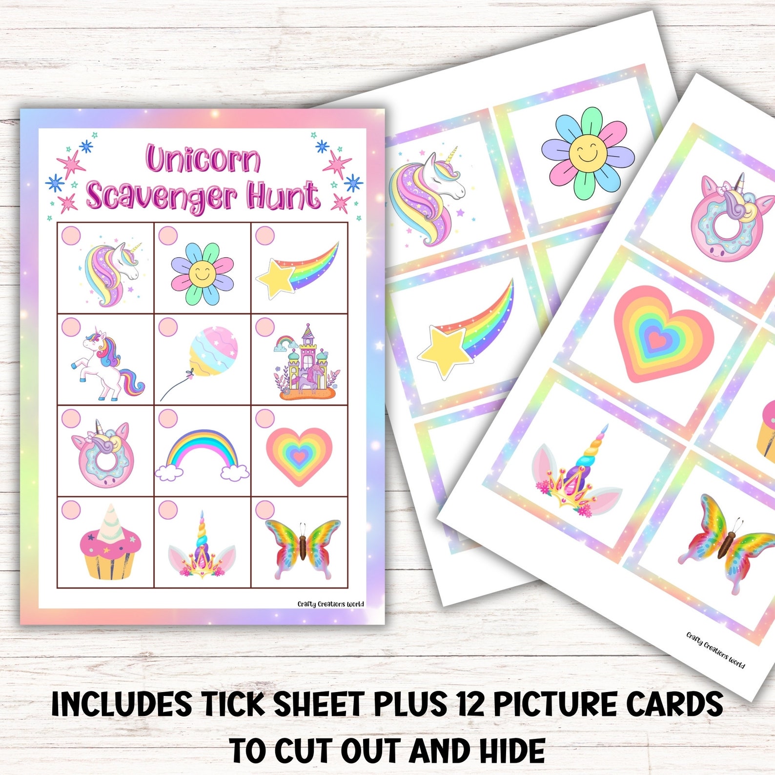 Unicorn Scavenger Hunt for Kids, Indoor or Outdoor Holiday Activity ...