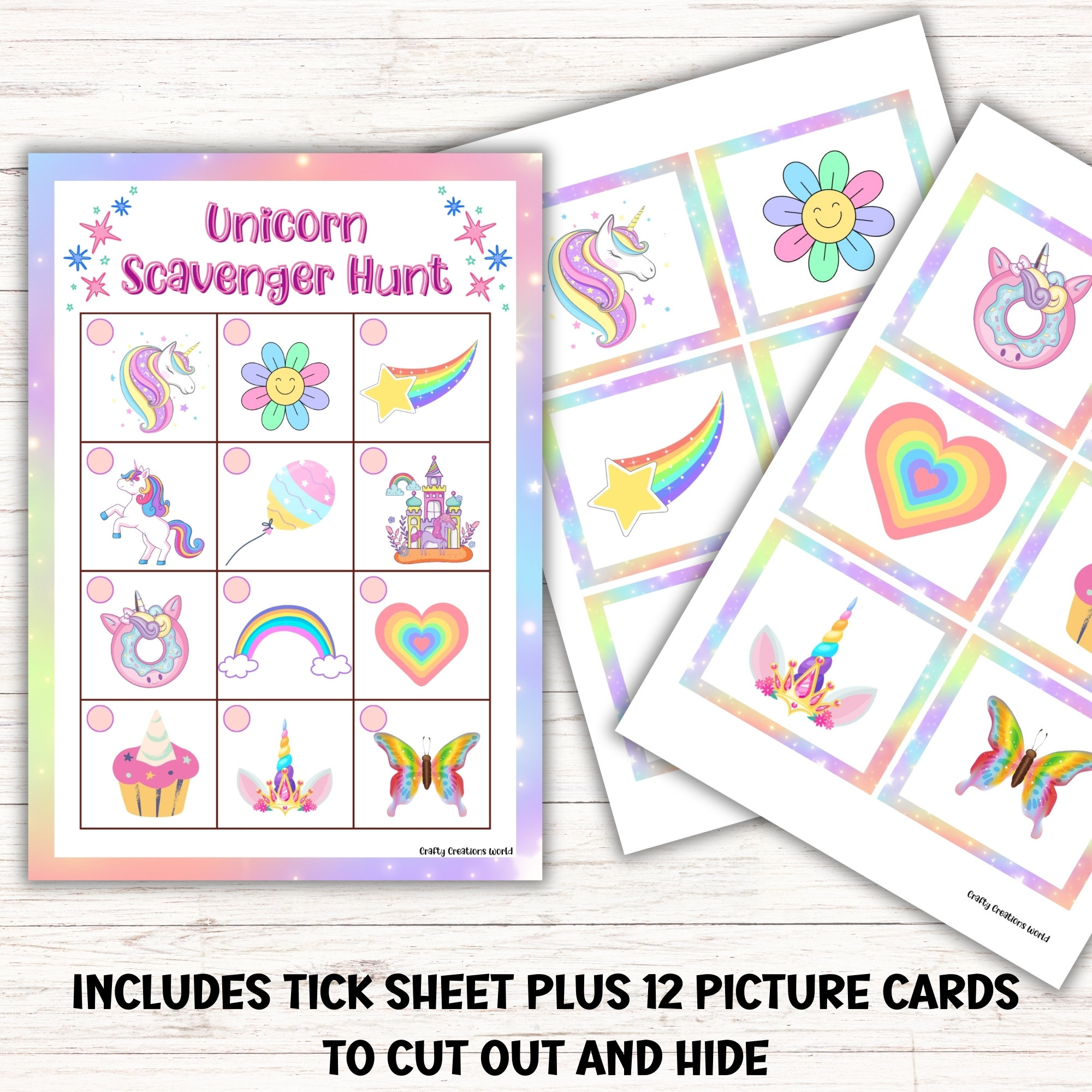 Unicorn Scavenger Hunt for Kids, Indoor or Outdoor Holiday Activity ...