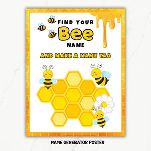 What's Your Bee Name Game for Kids, Honey Bee Title Generator, Nature ...