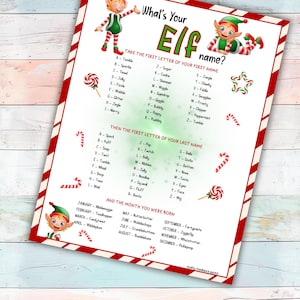 Whats Your Elf Name Christmas Game, Fun Name Generator Activity ...