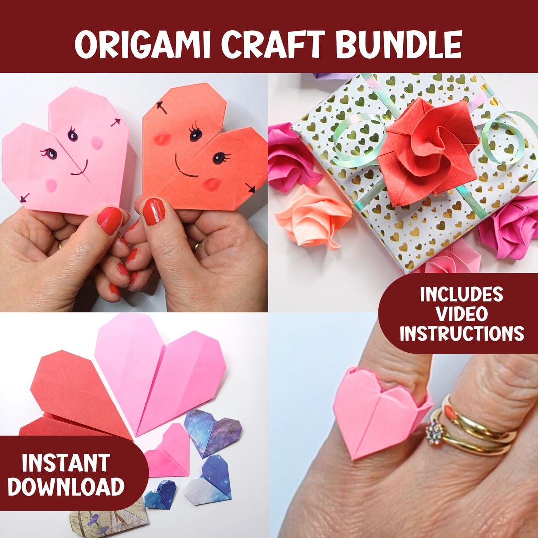 Printable Origami Craft Bundle, Step-by-step Paper Folding Guides, Easy ...