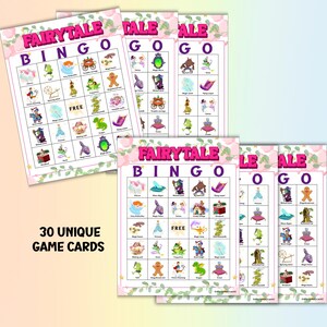 Fairytale Bingo Game, Printable Kids Activity for Parties, Classroom ...
