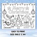 Christmas Coloring Activity Sheet, Party Table Placemat Decor for Kids ...