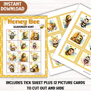 Honey Bee Scavenger Hunt for Kids, Bees Seek & Find Treasure Hunt, Fun ...