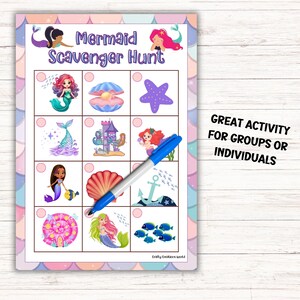 Mermaid Scavenger Hunt for Kids, Indoor or Outdoor Holiday Activity ...